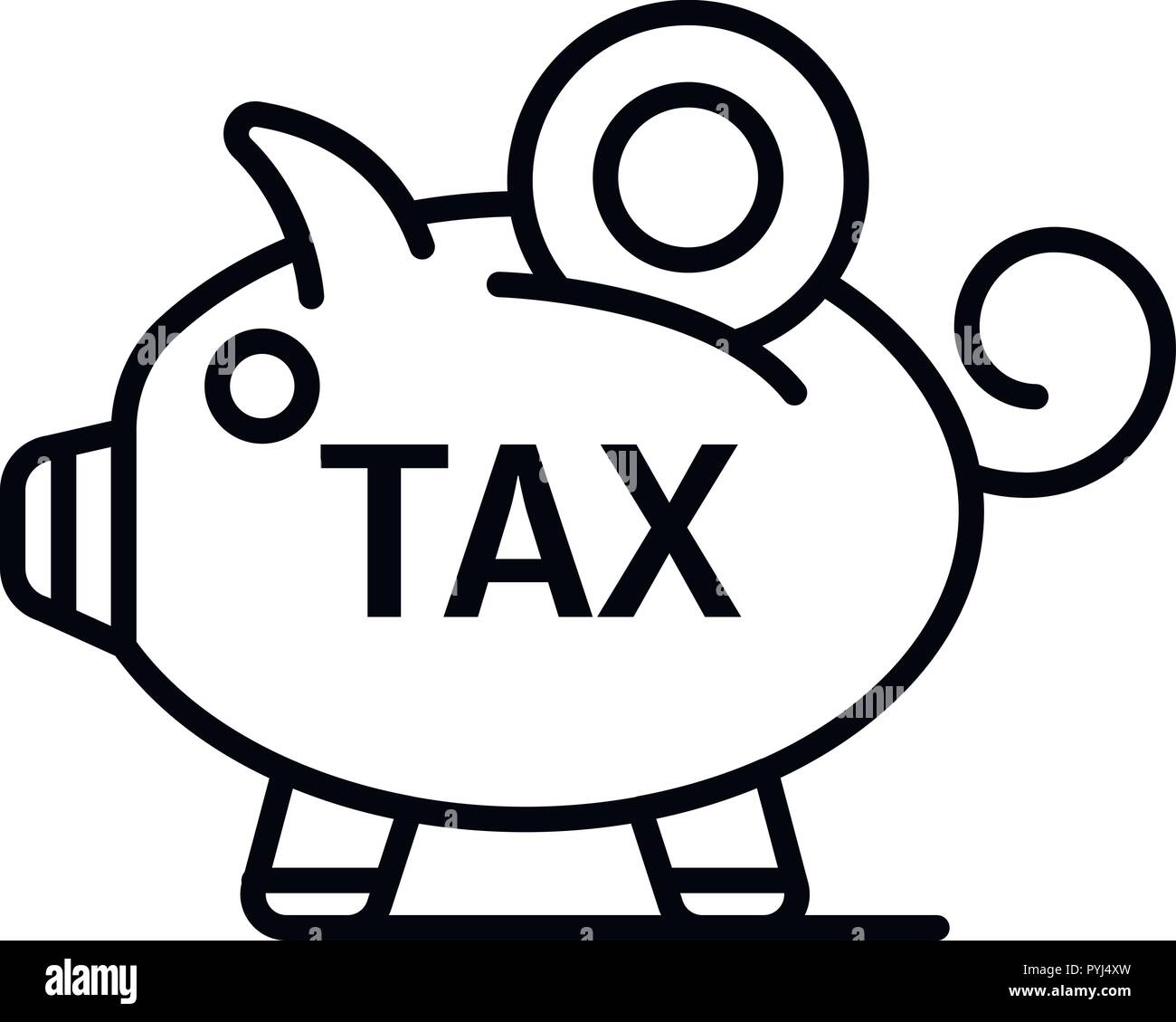 Piggy bank tax icon, outline style Stock Vector Image & Art - Alamy
