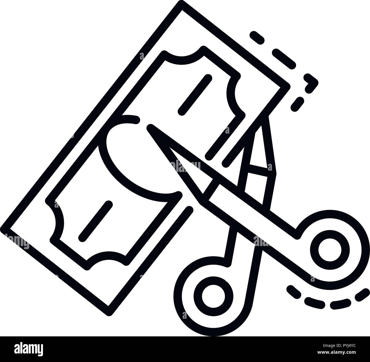 Scissors cut money icon, outline style Stock Vector Image & Art - Alamy