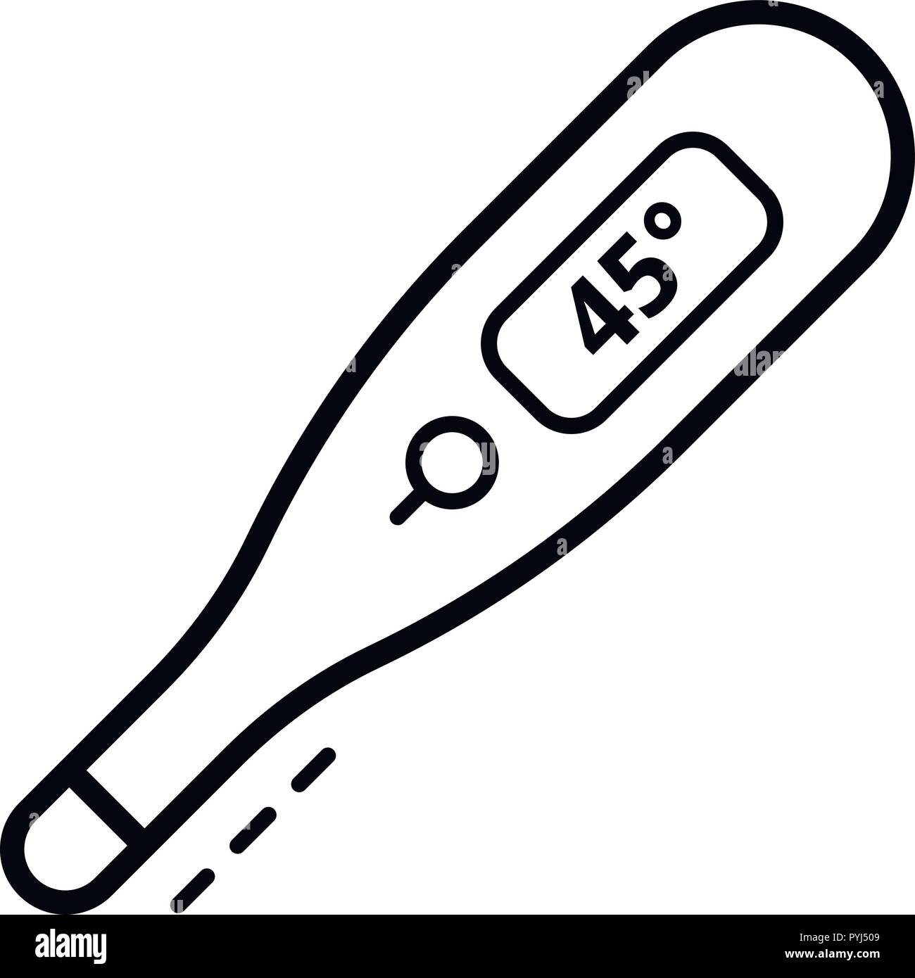 High temperature thermometer icon, outline style Stock Vector Image ...