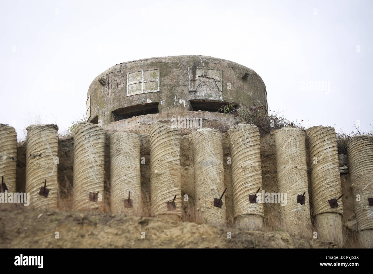 Abandoned WWII concrete pillbox in Bulgaria, on the shores of the Black ...