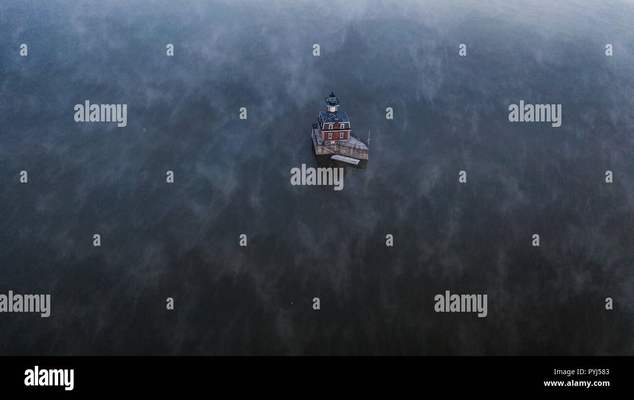 Hudson Athens Lighthouse, Hudson River, New York, USA Stock Photo - Alamy