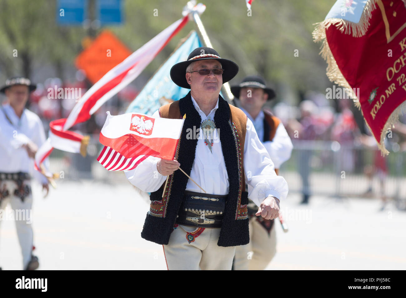Chicago, Illinois, USA - May 5, 2018: The Polish Constitution Day ...