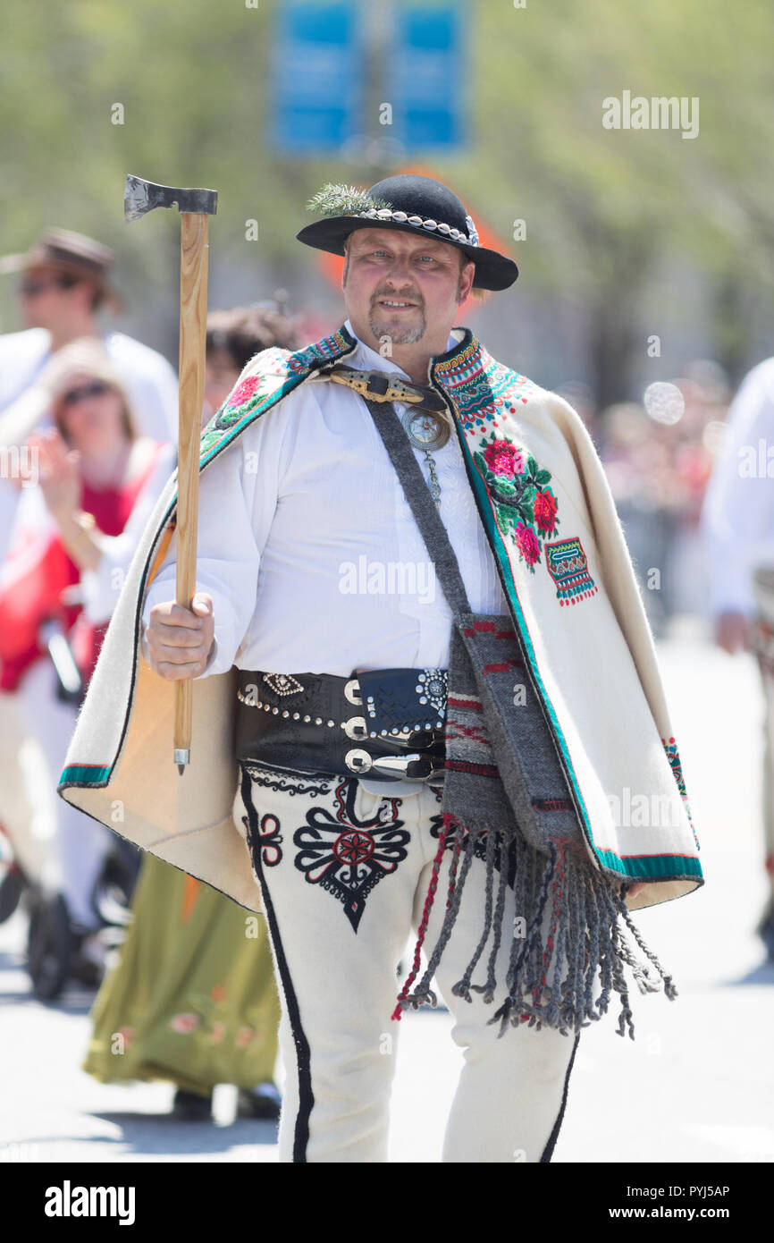 Chicago, Illinois, USA - May 5, 2018: The Polish Constitution Day ...