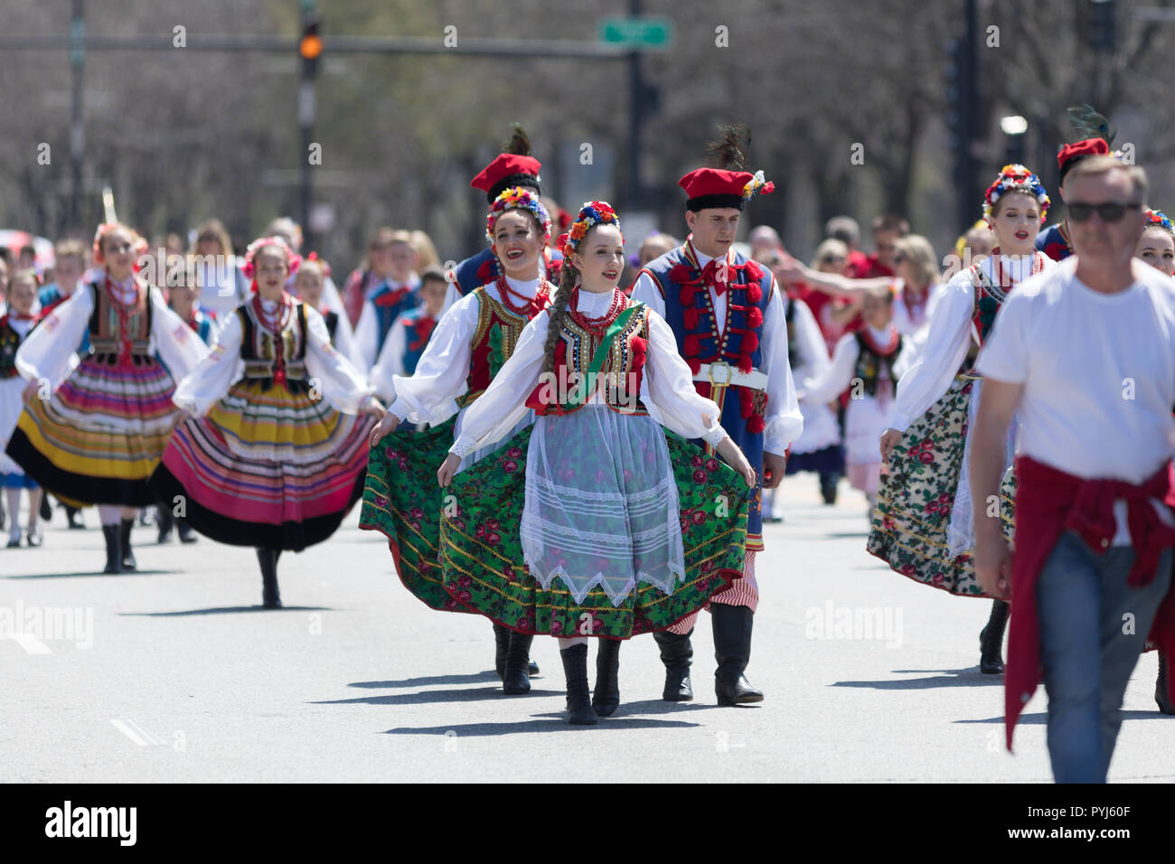 Chicago, Illinois, USA - May 5, 2018: The Polish Constitution Day ...