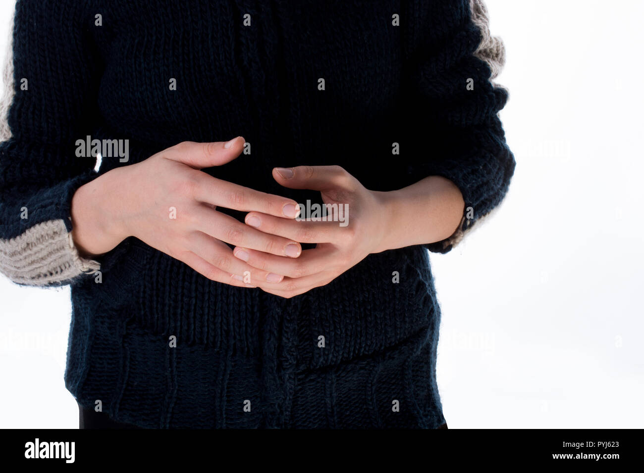 Hand making a gesture on a white background Stock Photo - Alamy
