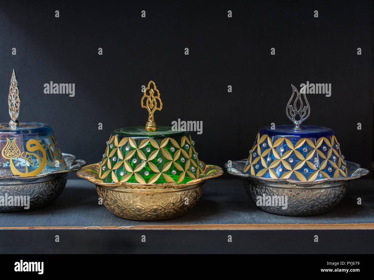 Taditional Turkish metal plates in the view Stock Photo - Alamy
