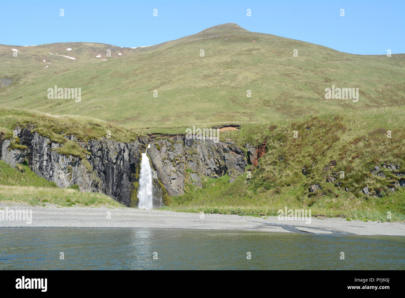 Mountainous landscape with waterfall hi-res stock photography and ...
