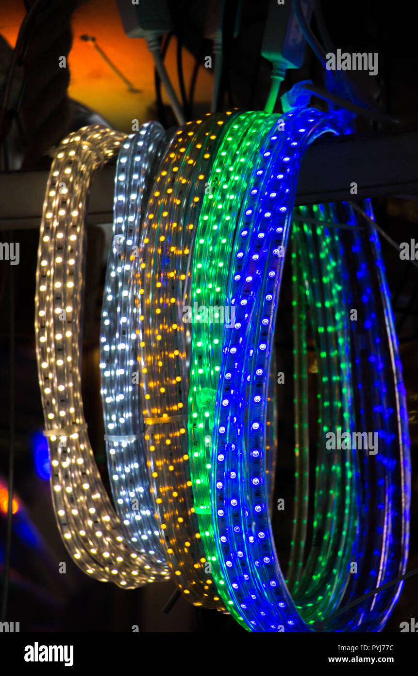 Christmas lights and party lights of a certain type Stock Photo - Alamy