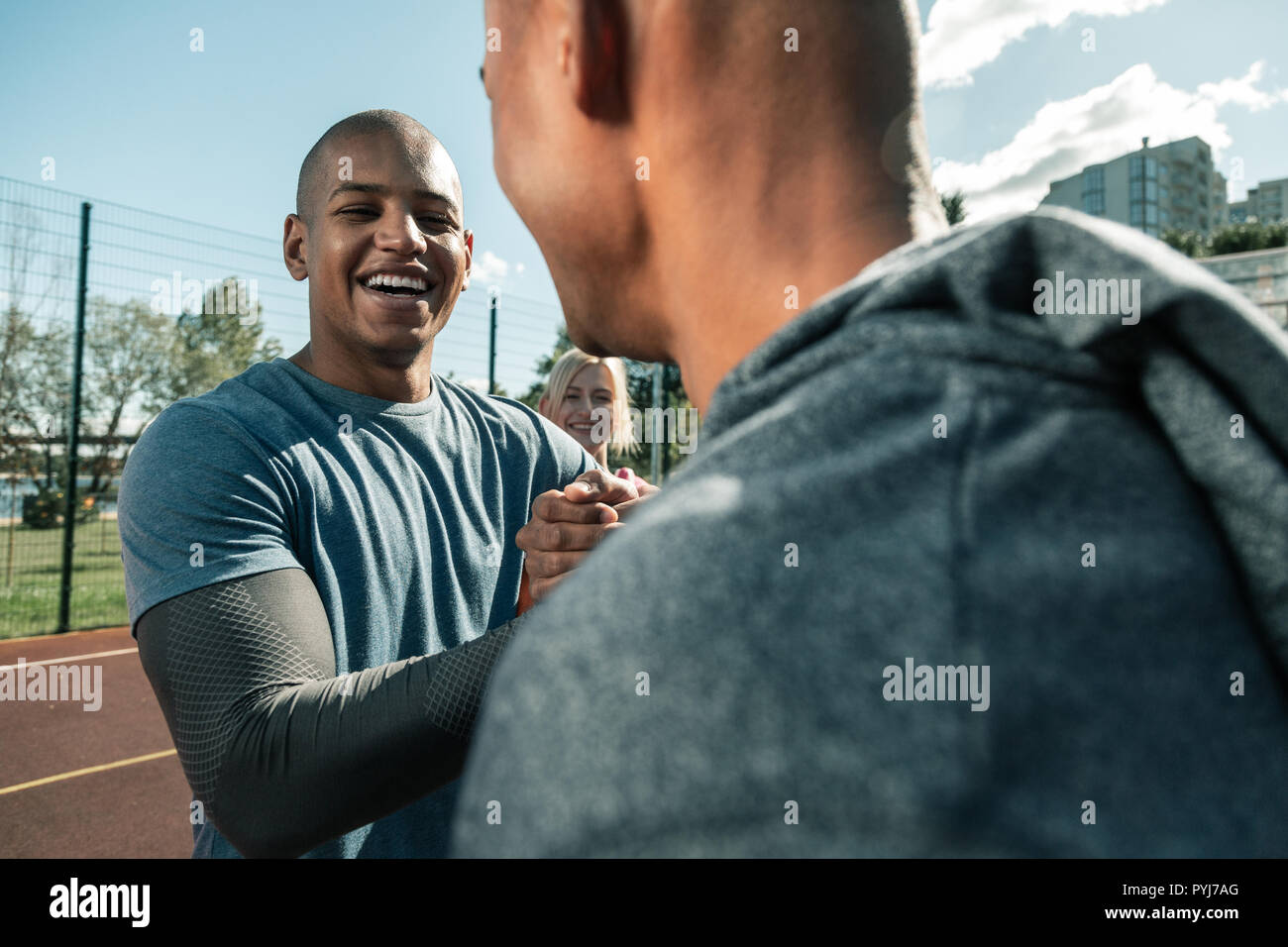 Happy joyful man expressing his positive emotions Stock Photo - Alamy