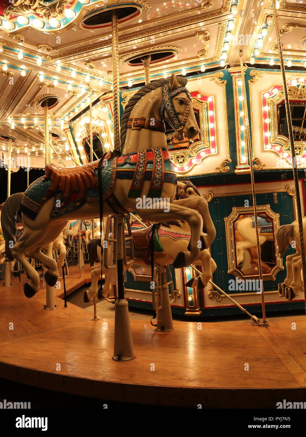 Carousel at night Stock Photo - Alamy