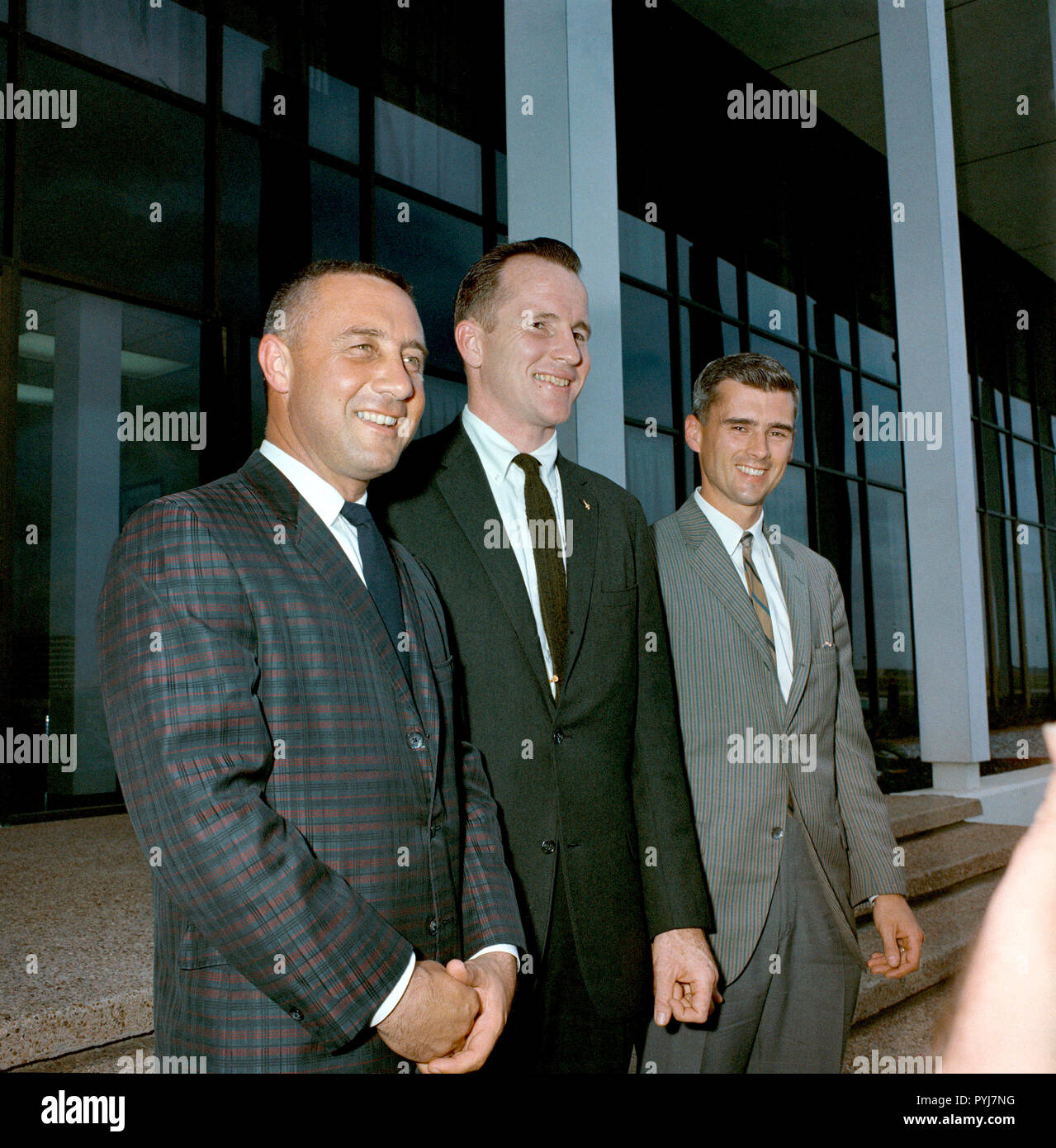 (1966) --- Astronauts Virgil I. Grissom, Edward H. White, II and Roger ...