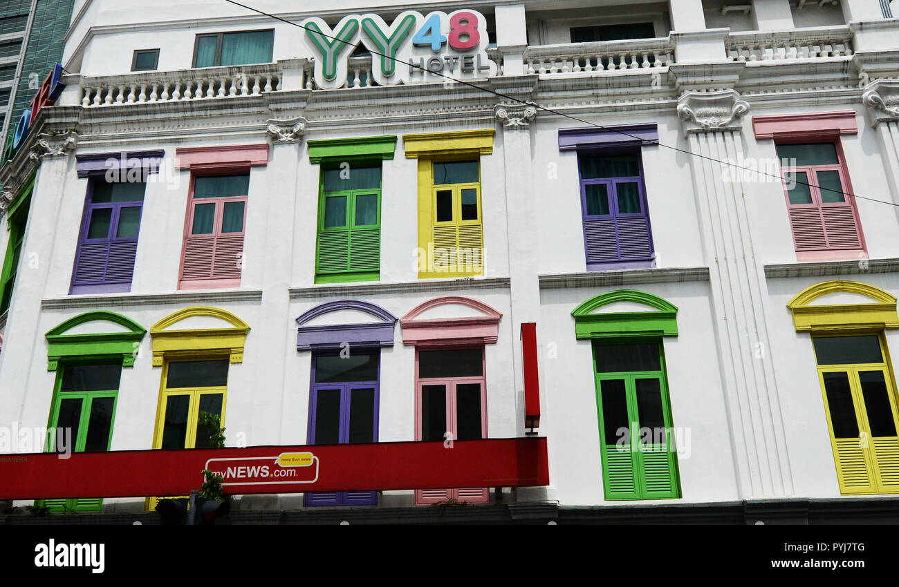 Colorful building with colorful windows in KL Stock Photo - Alamy