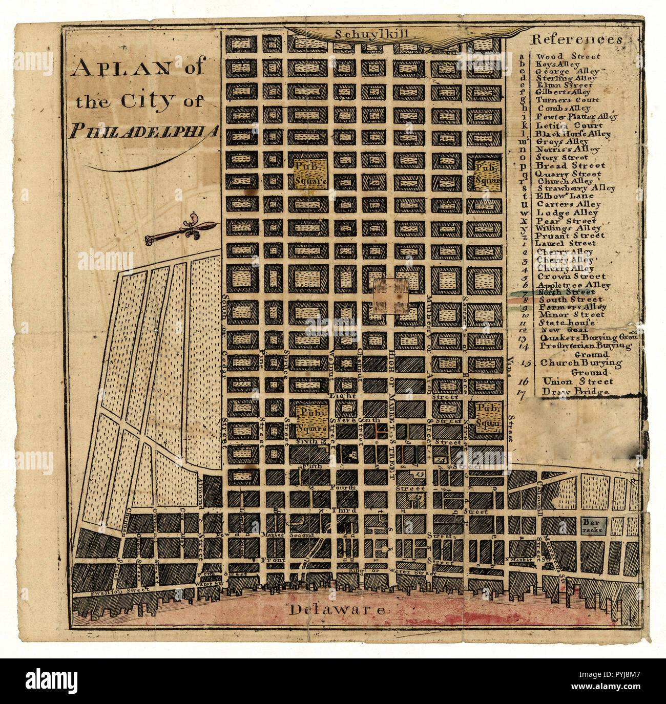 Vintage Maps / Antique Maps - A plan of the city of Philadelphia Stock ...
