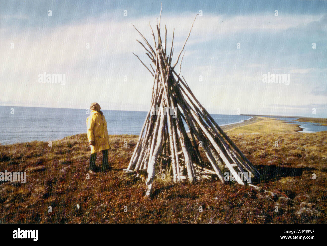 September 1976 - Eskimo grave site along beach near Aukulak Lagoon ...