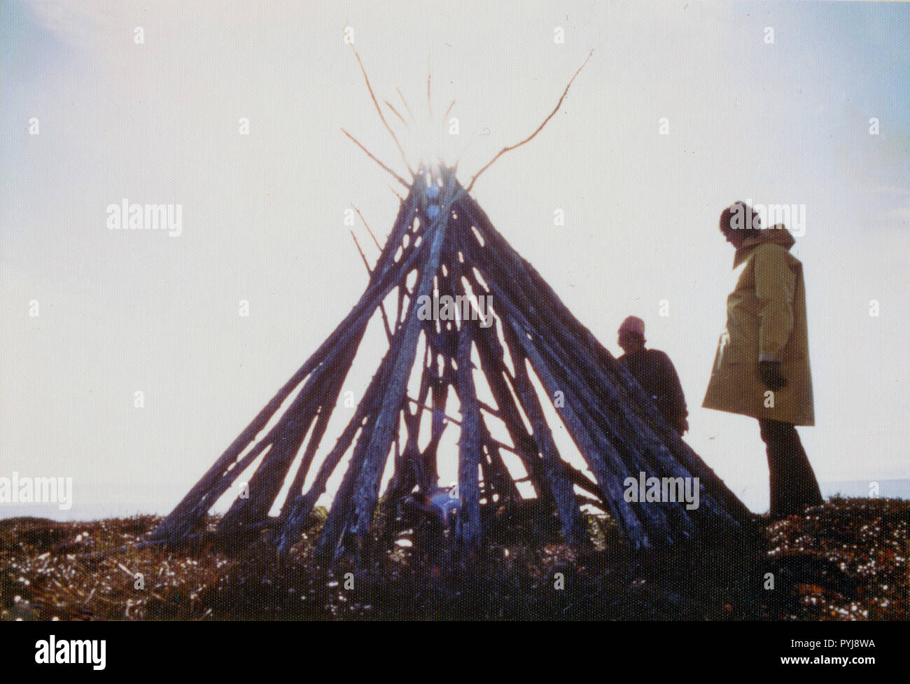 Eskimo grave site along beach near Aukulak Lagoon September 1976 Stock ...