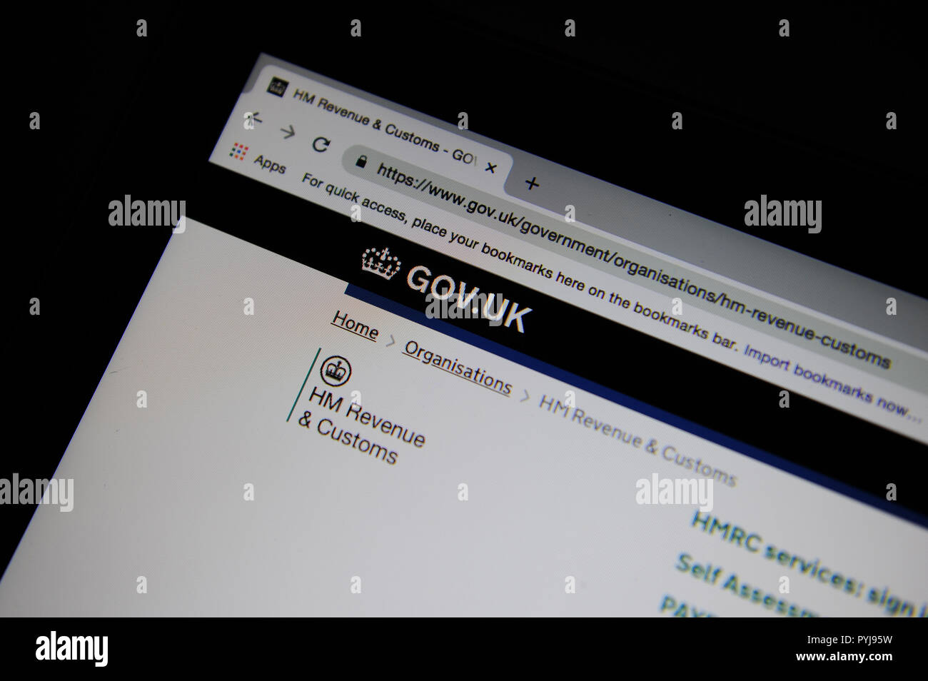 The HMRC website Stock Photo - Alamy