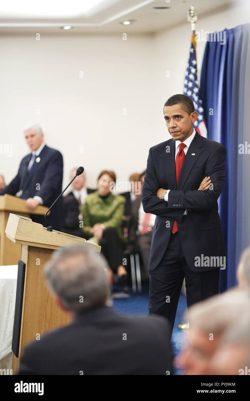 On Capitol Hill, President Barack Obama listens to a question from a ...