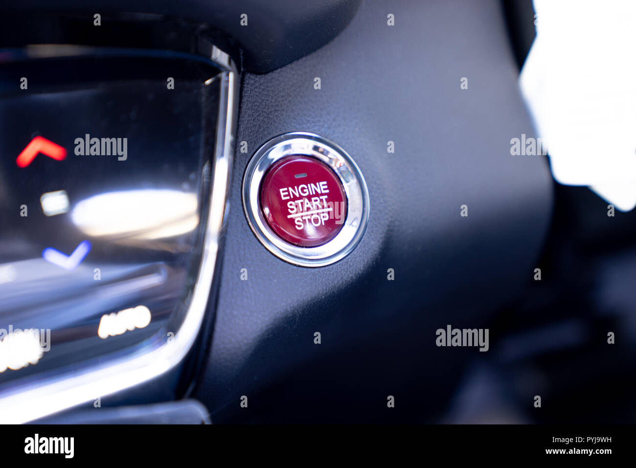 engine start and stop button in a car Stock Photo - Alamy