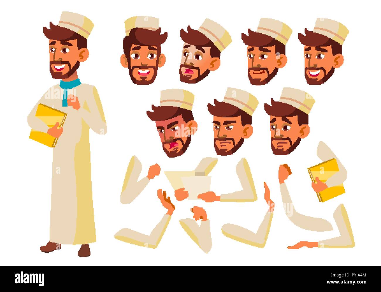 Teen Boy Vector. Teenager. Arab, Muslim. Activity, Beautiful. Face ...