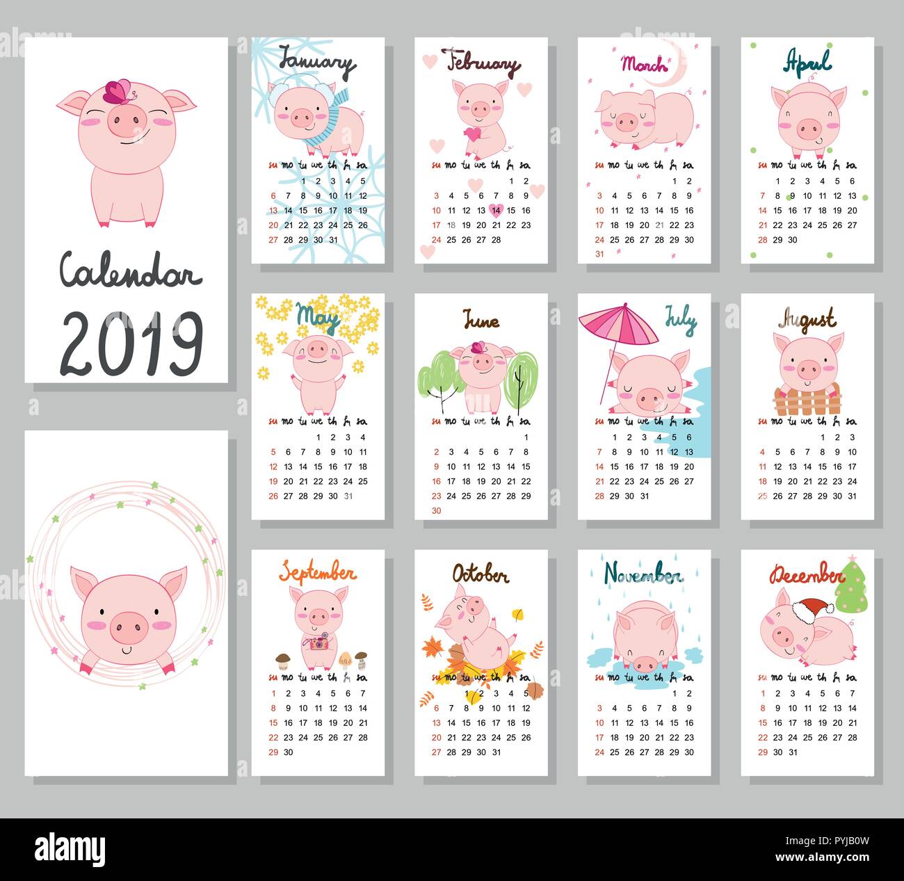 Spring Calendar Stock Vector Images - Alamy