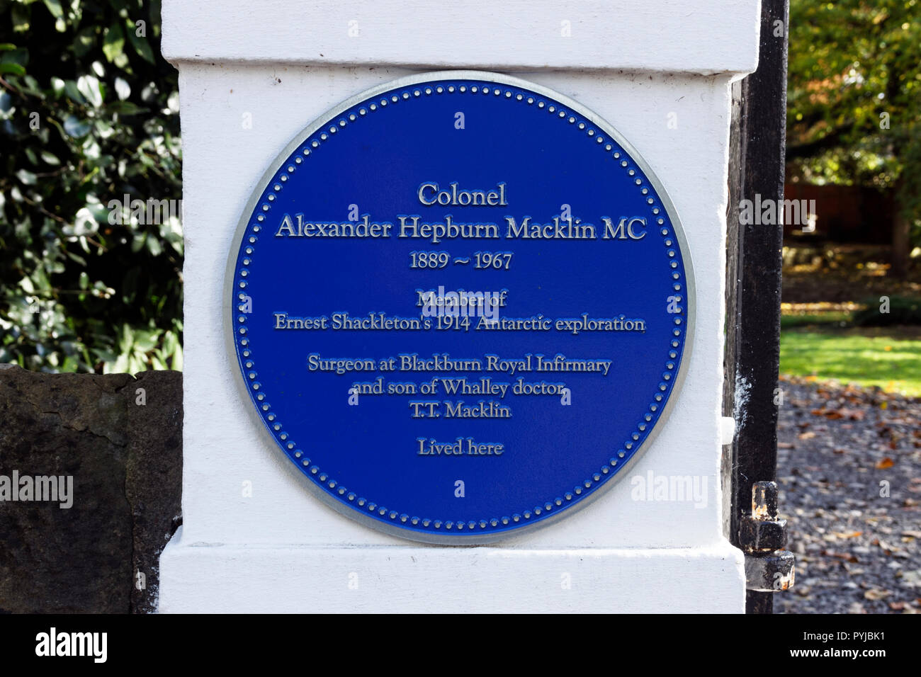 Colonel Alexander Macklin Blue Plaque Stock Photo - Alamy