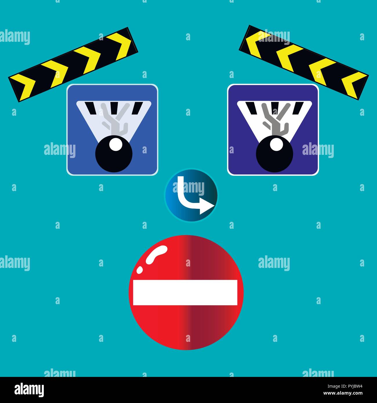 abstraction of a person from traffic signs Stock Vector Image & Art - Alamy