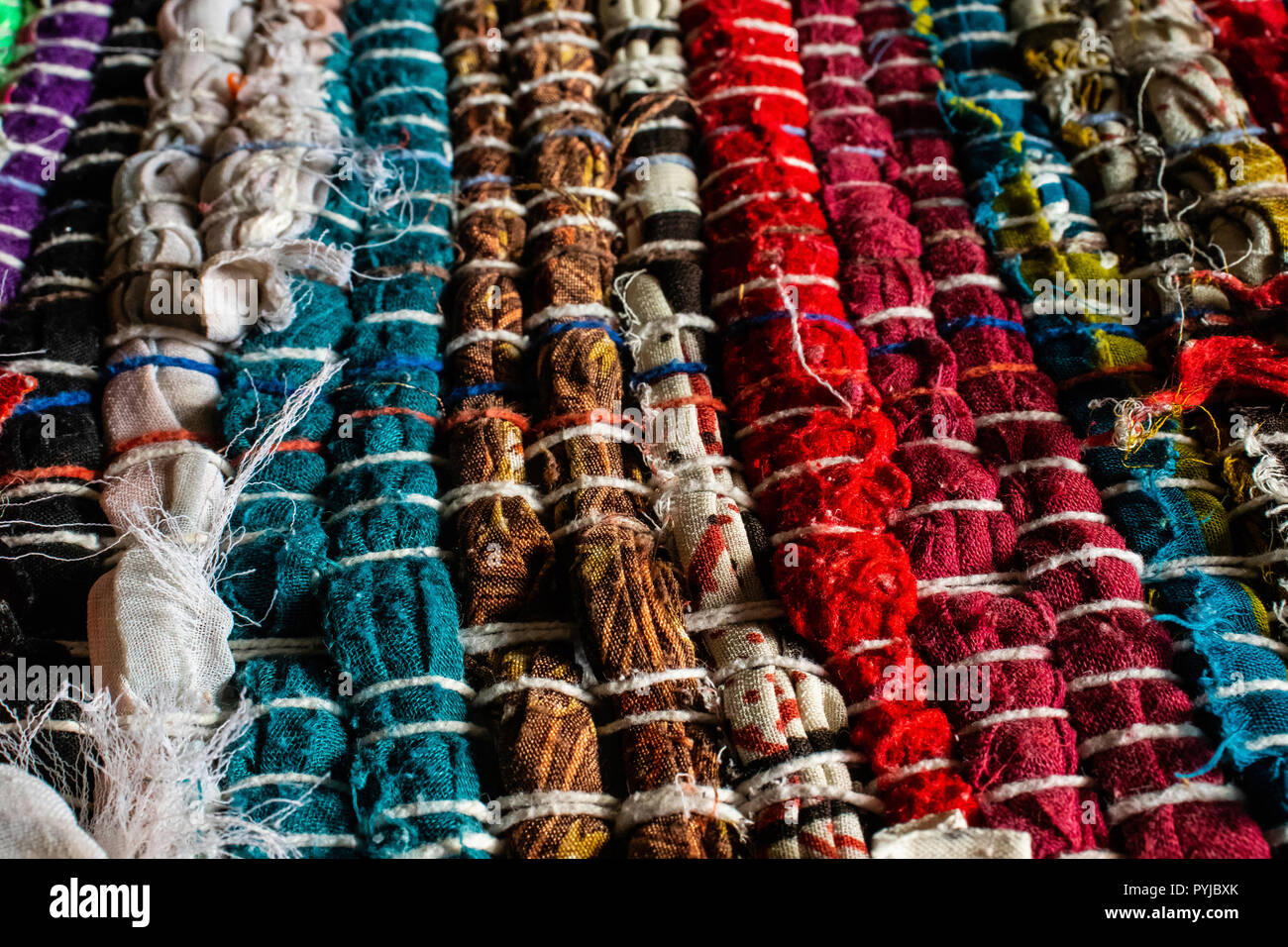 Close ups of bright rag rugs Stock Photo - Alamy