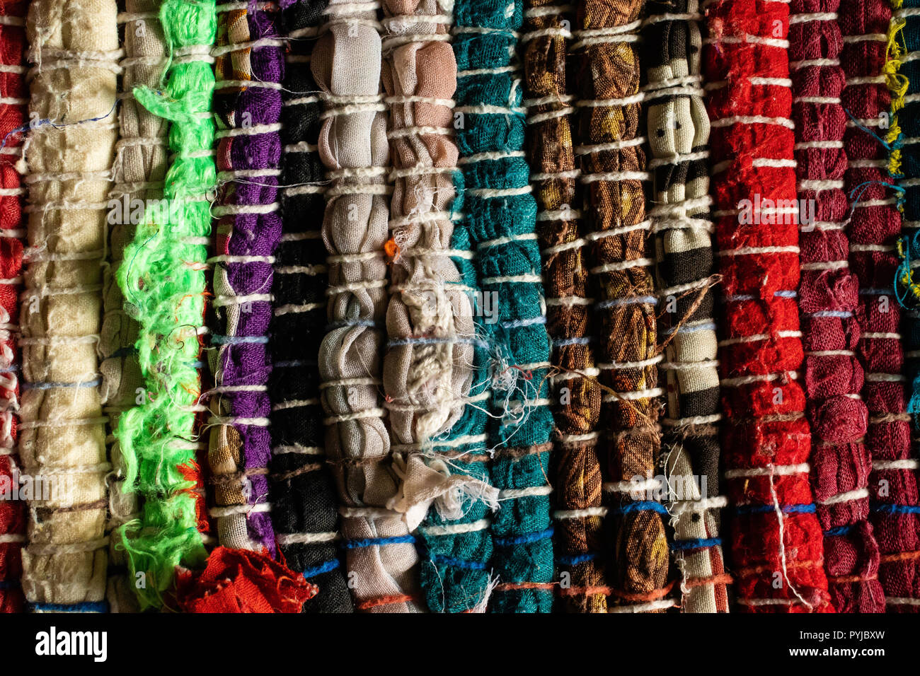 Close ups of bright rag rugs Stock Photo - Alamy