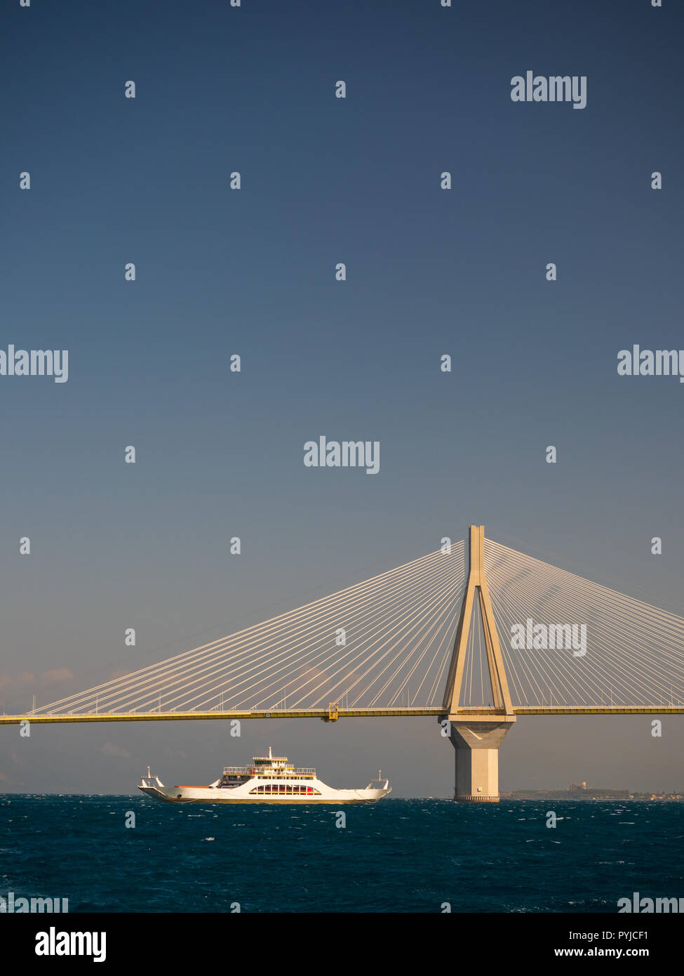 the Rio Antirio bridge or Charilaos Trikoupis bridge, one of the ...