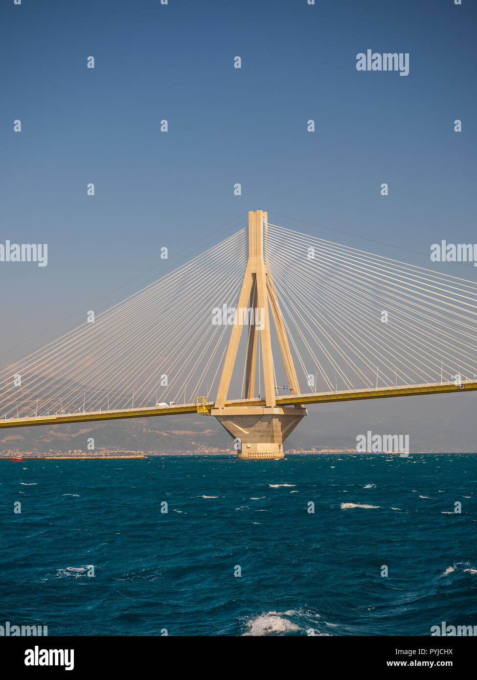 the Rio Antirio bridge or Charilaos Trikoupis bridge, one of the ...