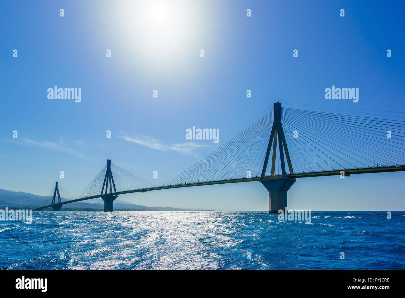 the Rio Antirio bridge or Charilaos Trikoupis bridge, one of the ...