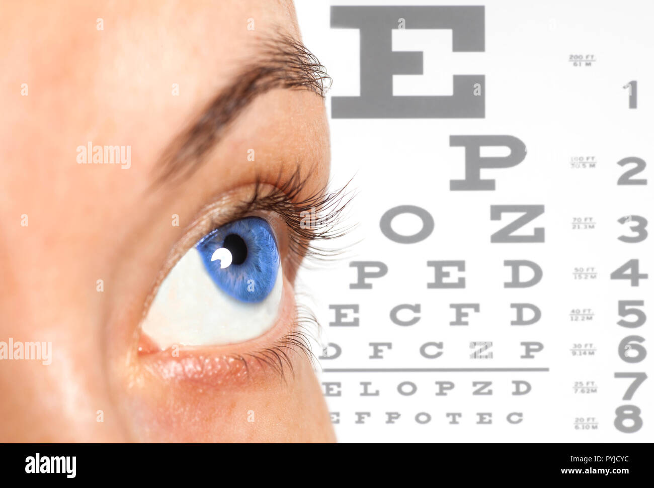 Eye test chart board hi-res stock photography and images - Alamy