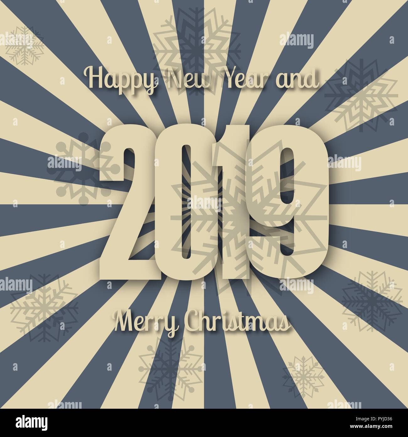 Christmas background with text new year and numbers 2019, vector ...