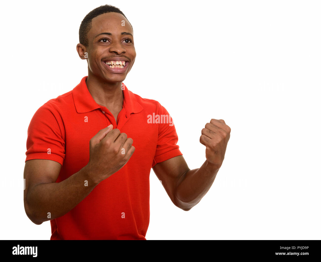 Excited black man hi-res stock photography and images - Alamy