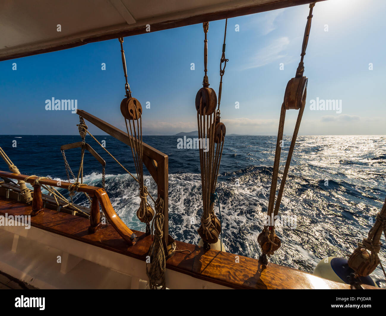 Old ship tackles. Old sailing ship vessel. Background Stock Photo - Alamy