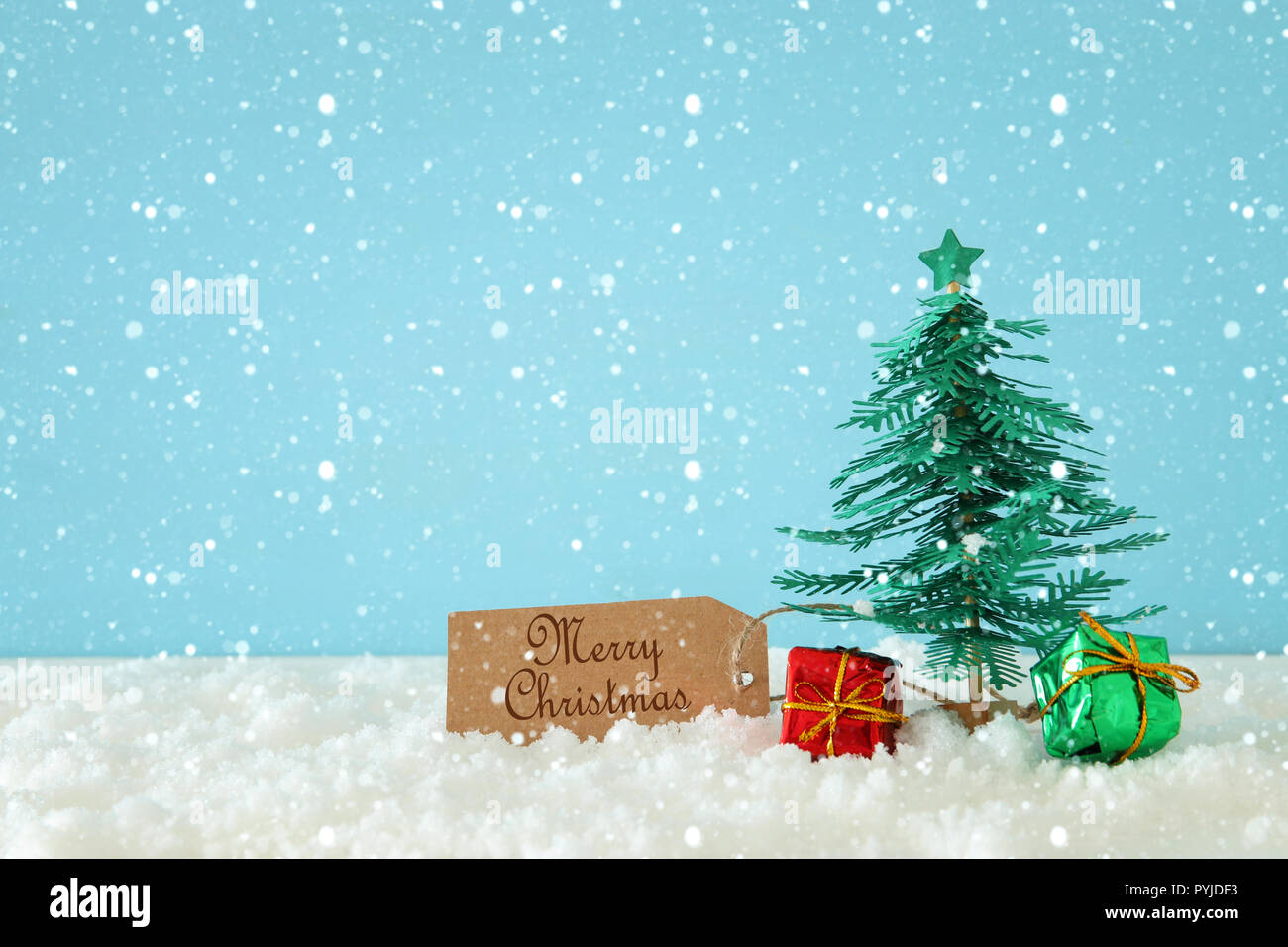 Image of paper christmas trees over white snow Stock Photo - Alamy
