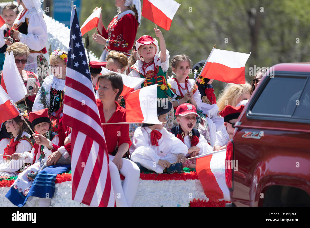 Chicago, Illinois, USA - May 5, 2018: The Polish Constitution Day ...
