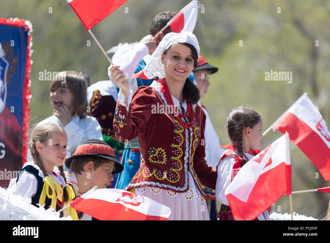 Chicago, Illinois, USA - May 5, 2018: The Polish Constitution Day ...