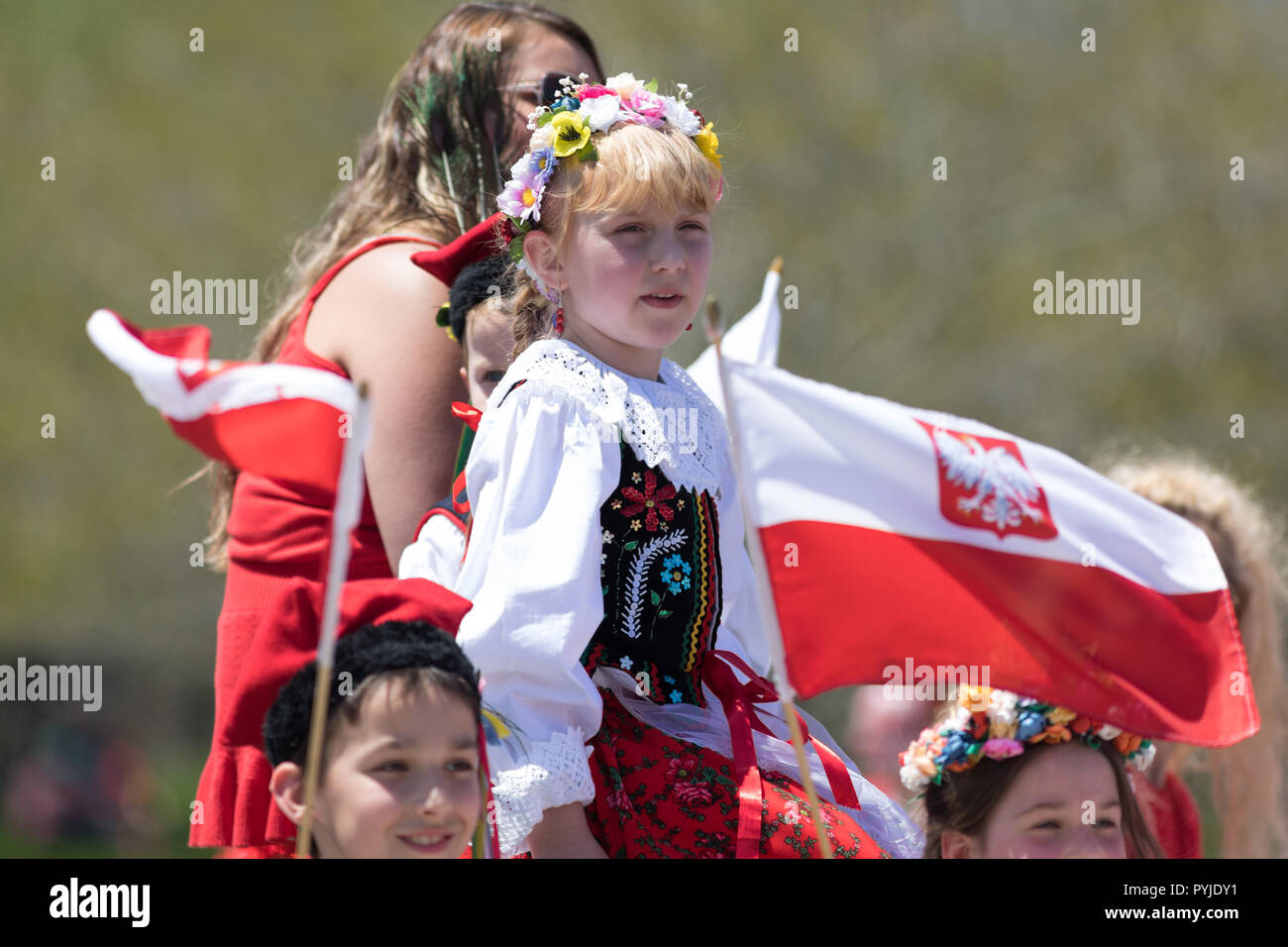 Chicago, Illinois, USA - May 5, 2018: The Polish Constitution Day ...