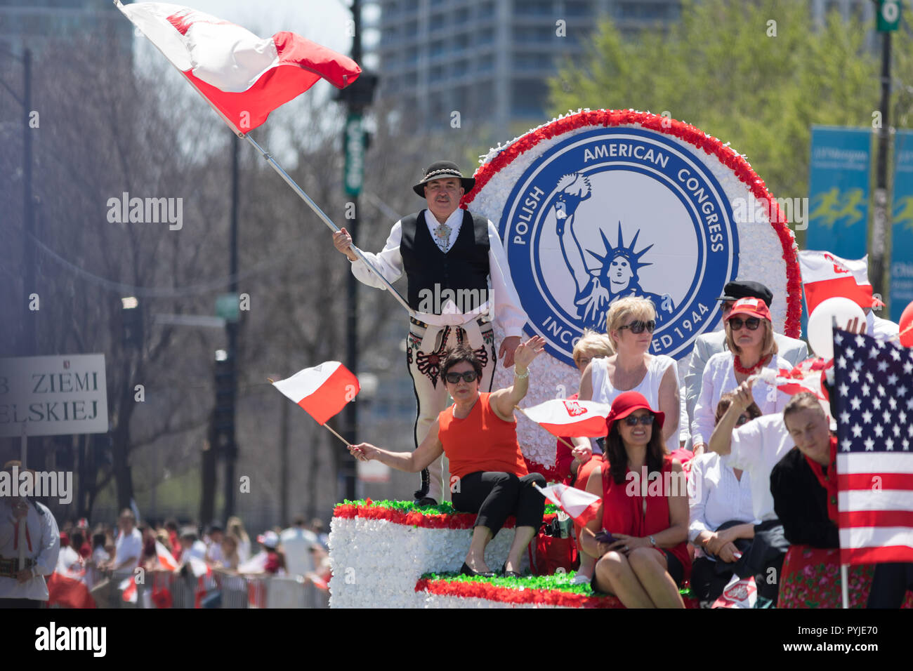 Chicago, Illinois, USA - May 5, 2018: The Polish Constitution Day ...