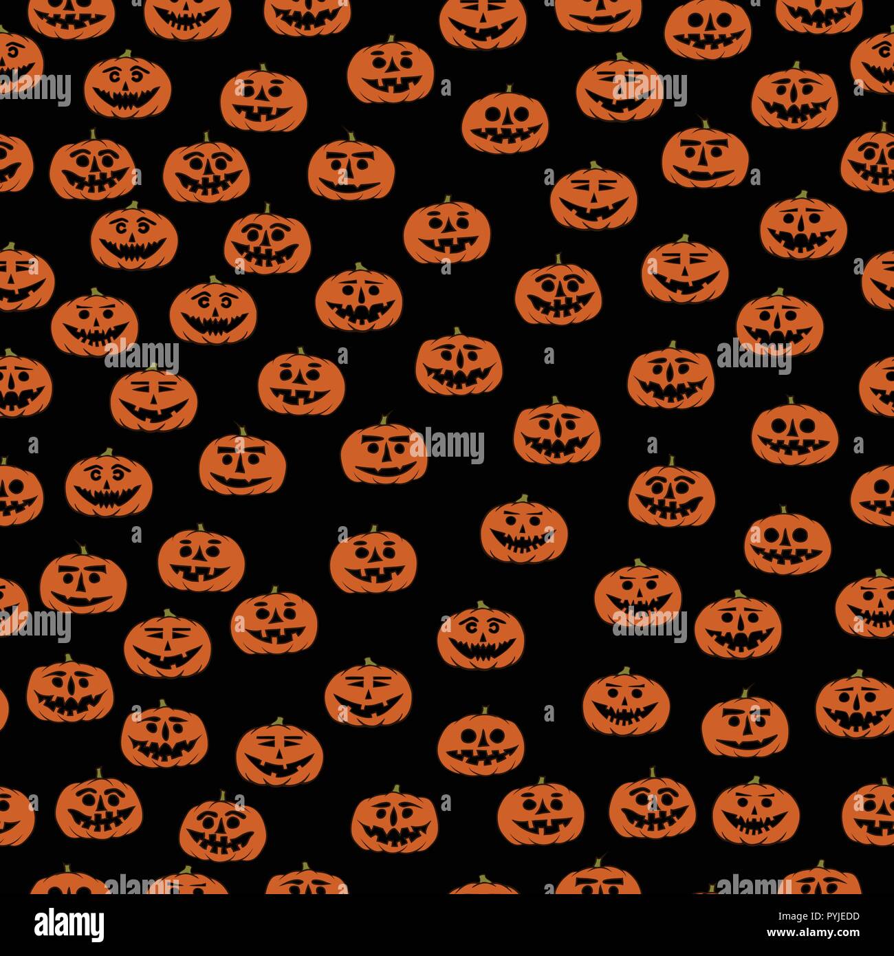 hand drawn jack-o-lantern seamless pattern - halloween background Stock ...