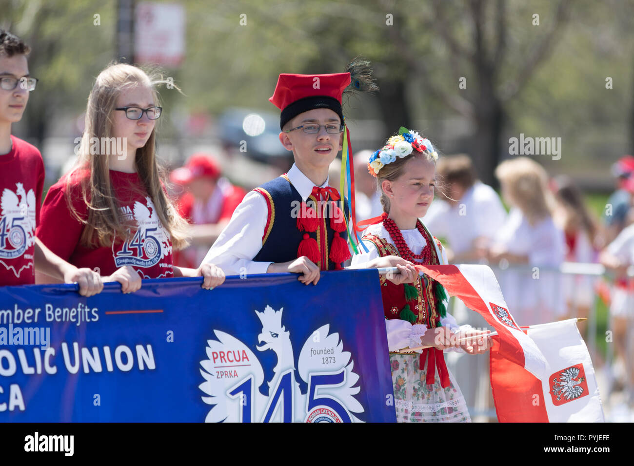 Chicago, Illinois, USA - May 5, 2018: The Polish Constitution Day ...