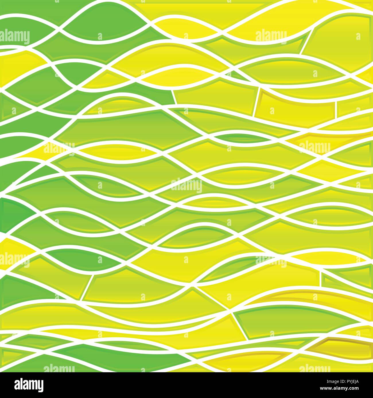 abstract vector stained-glass mosaic background - green and yellow ...