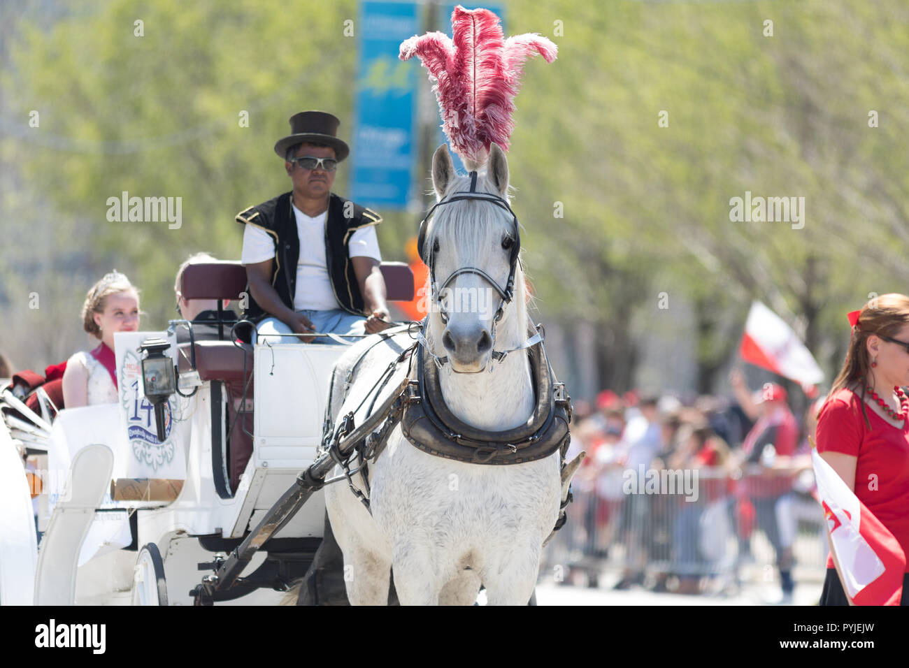 Chicago, Illinois, USA - May 5, 2018: The Polish Constitution Day ...