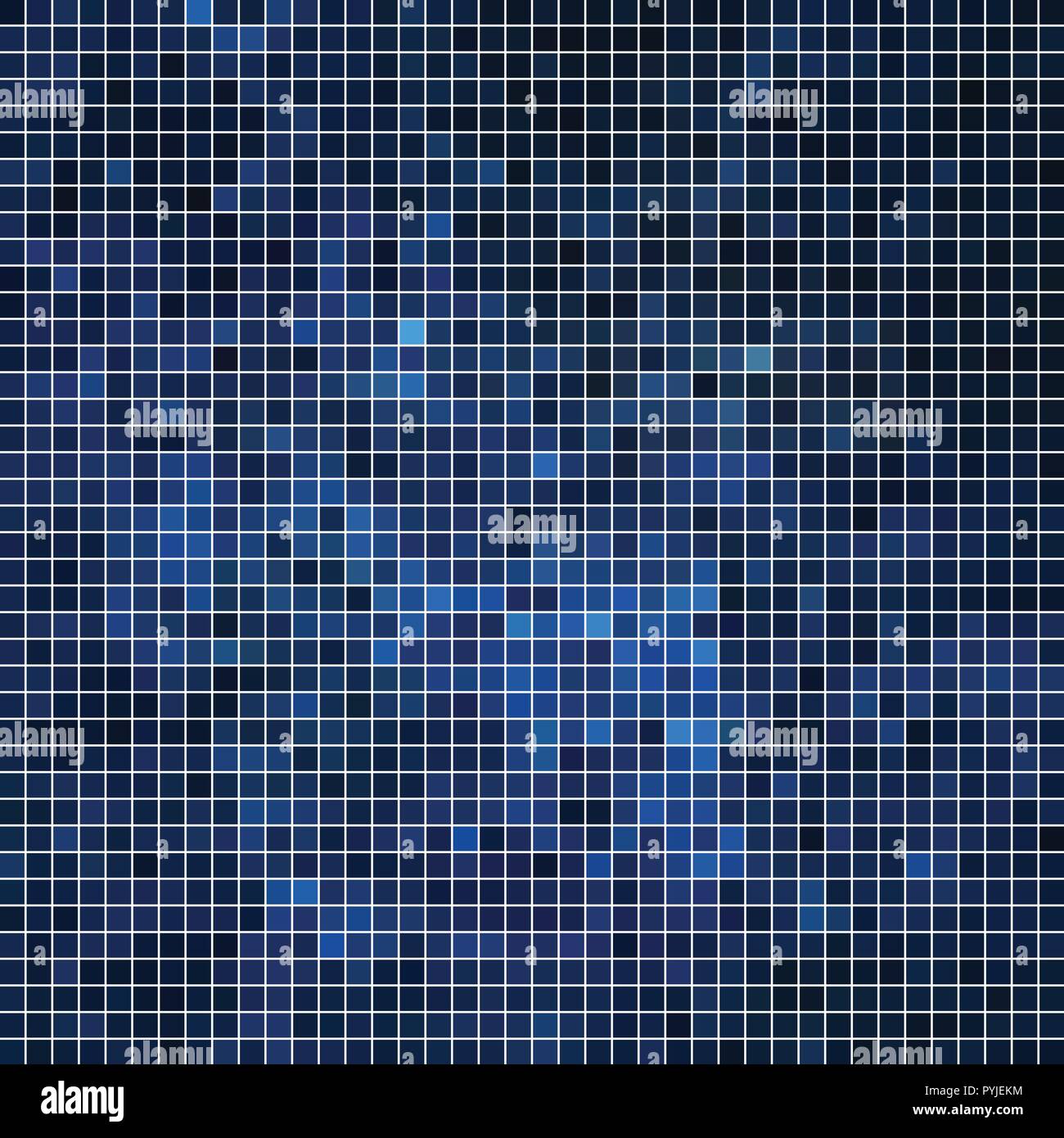 abstract vector square pixel mosaic background - dark blue Stock Vector ...