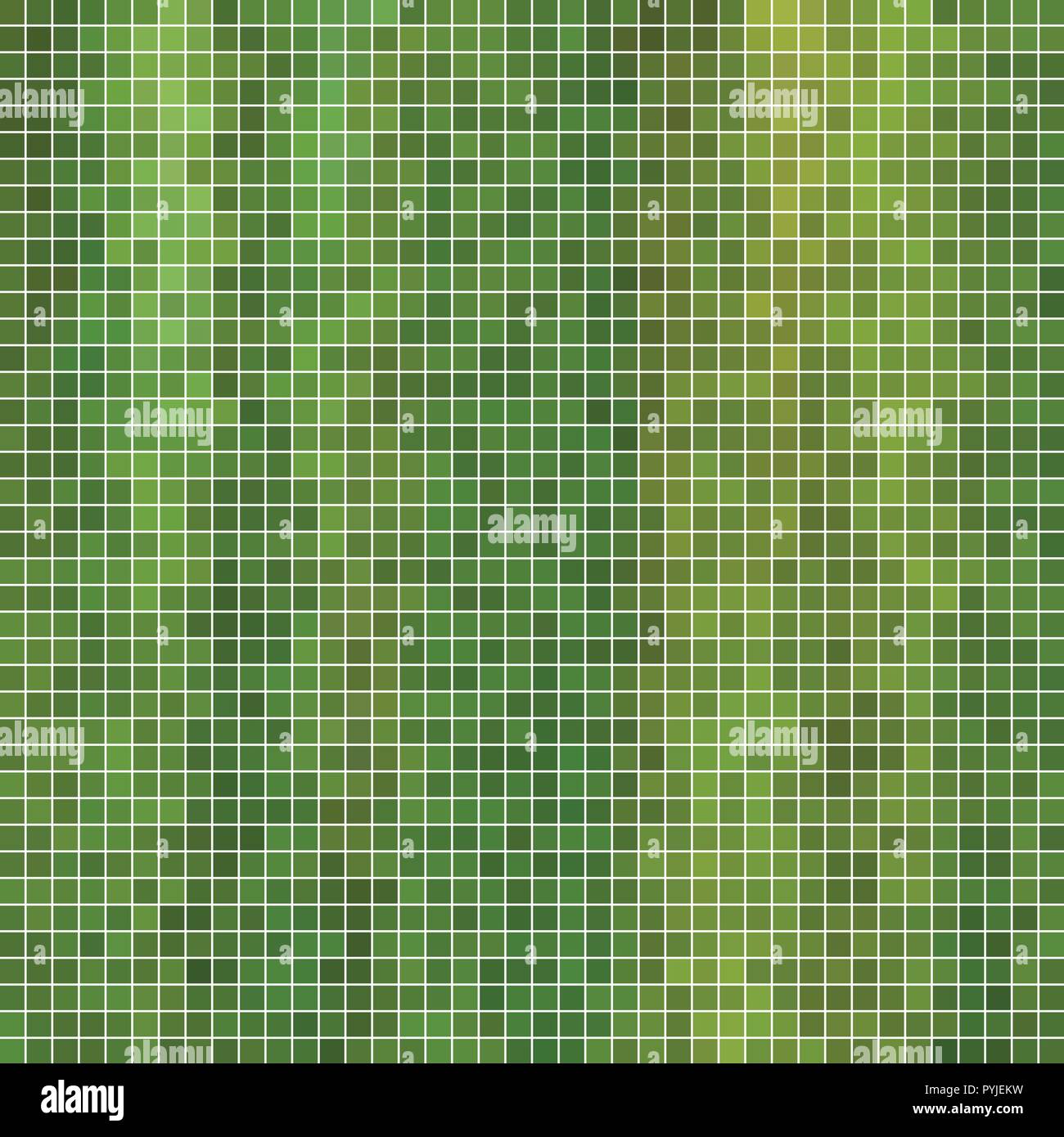 Abstract Vector Square Pixel Mosaic Background Green Stock Vector