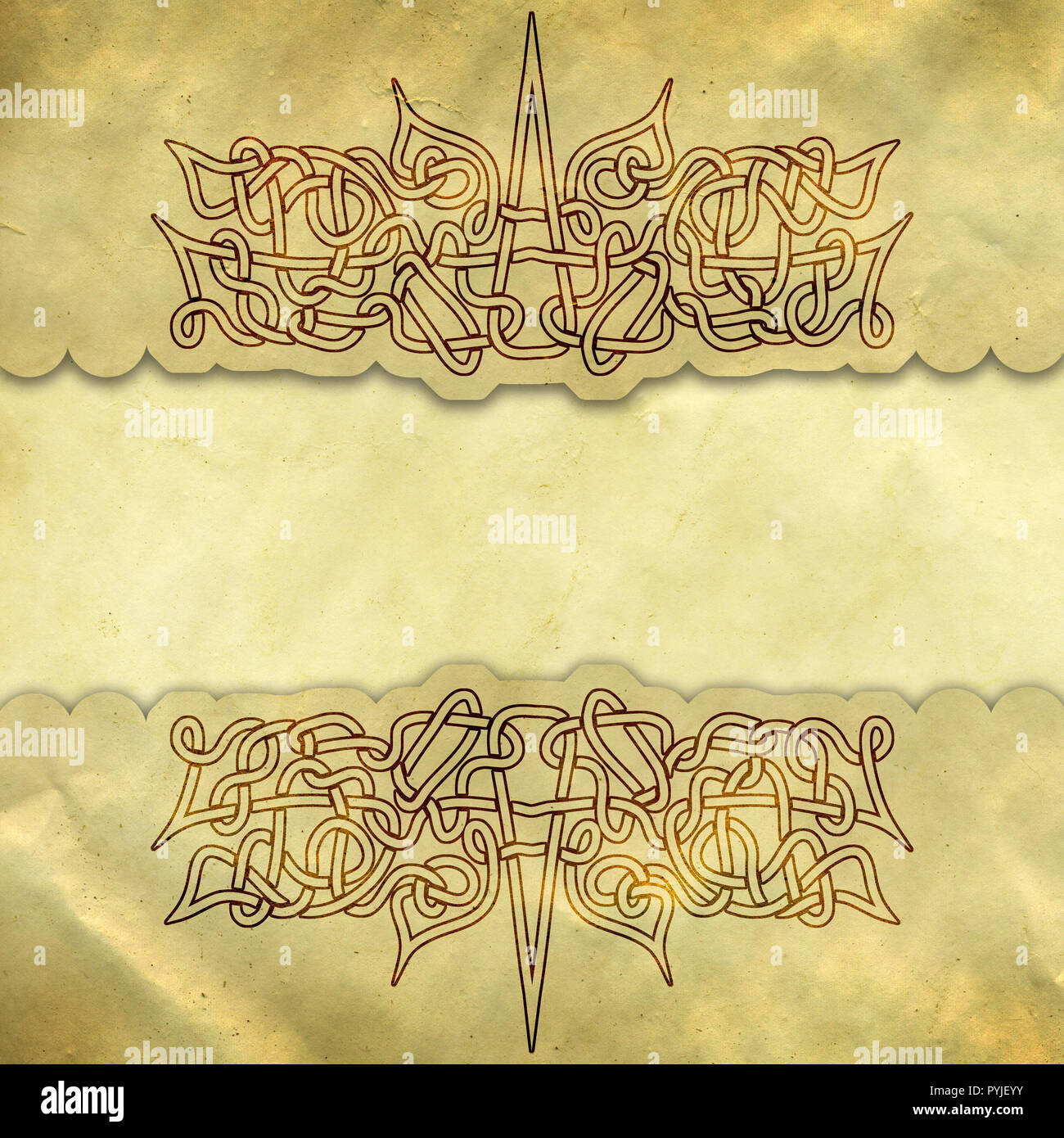 Old paper with celtic pattern Stock Photo - Alamy