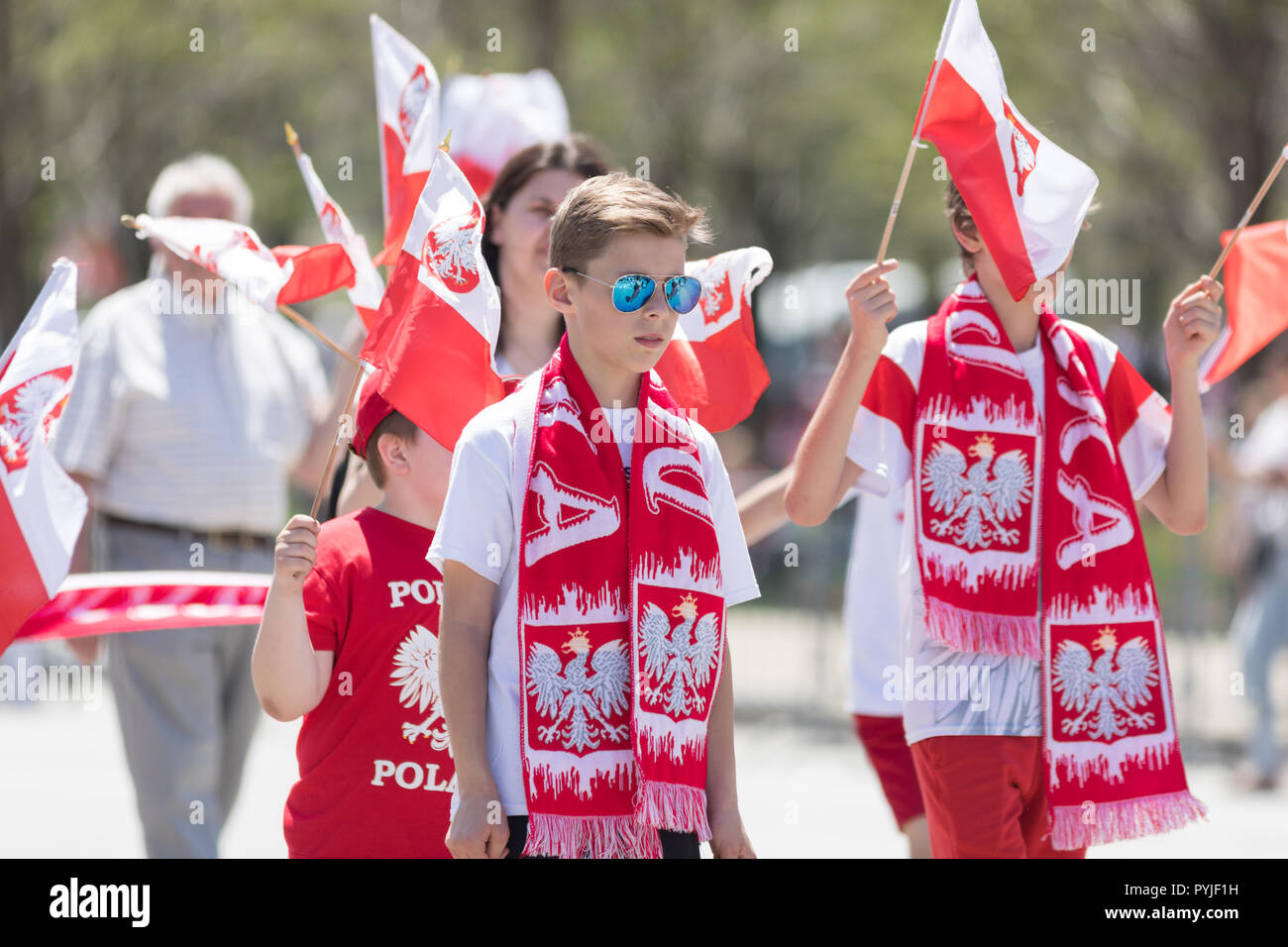 Chicago, Illinois, USA - May 5, 2018: The Polish Constitution Day ...