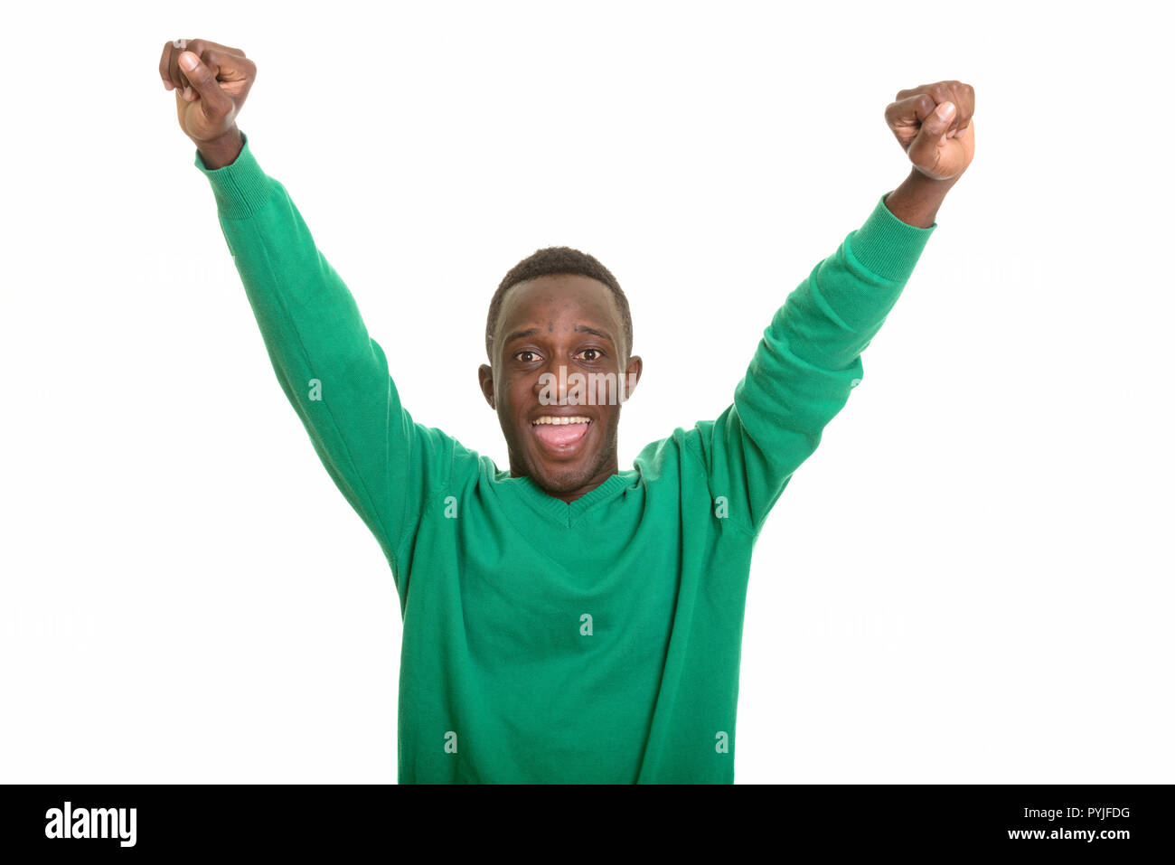Excited black man hi-res stock photography and images - Alamy