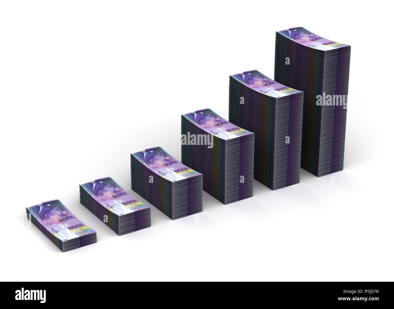 Swiss Franc Graph (isolated on white background Stock Photo - Alamy